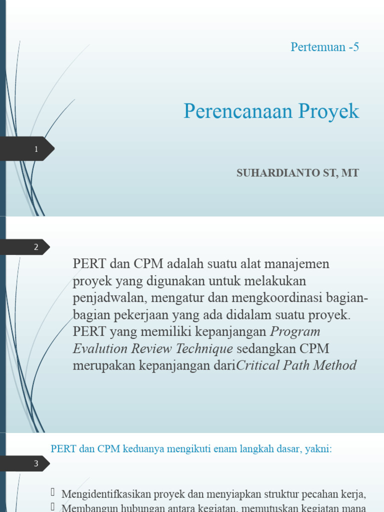 PERT dan CPM dalam Manajemen Proyek | PDF