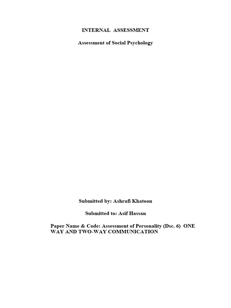 Social Psy Assignment (Internal) | PDF | Communication | Anger