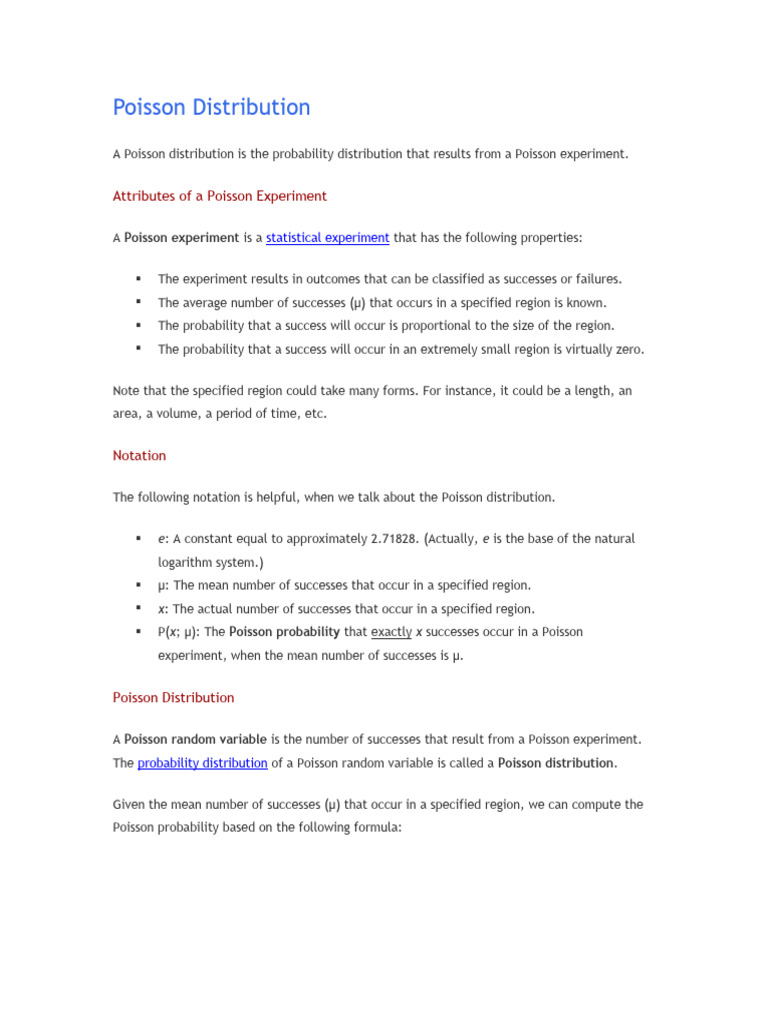 Poisson Distribution | PDF | Poisson Distribution | Teaching Mathematics