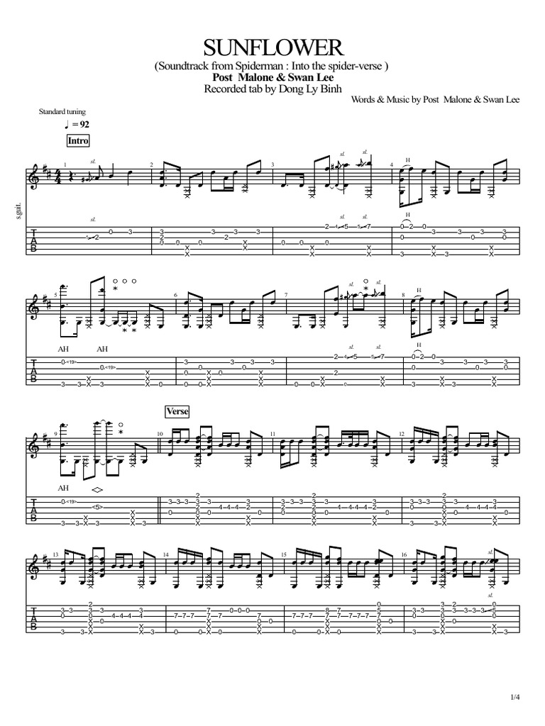 Sunflower | PDF | Song Recordings Produced | Songs Written