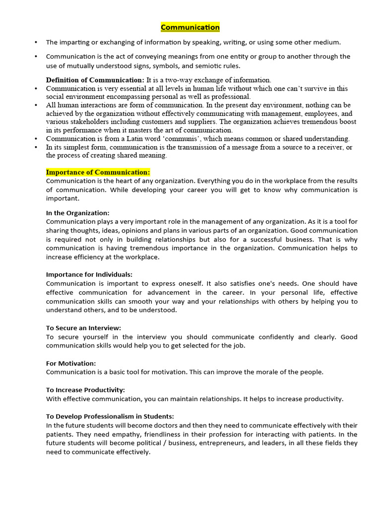 UNIT- I Communication Skills | PDF | Communication | Morphology (Linguistics)