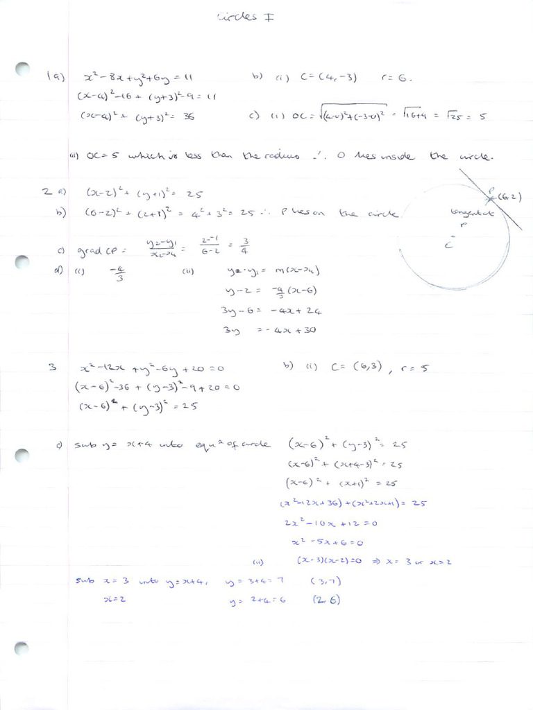 Circles 1 Solutions | PDF