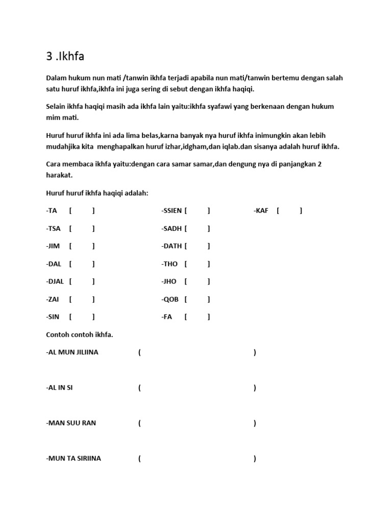 Ikhfa Dan Iqlab | PDF