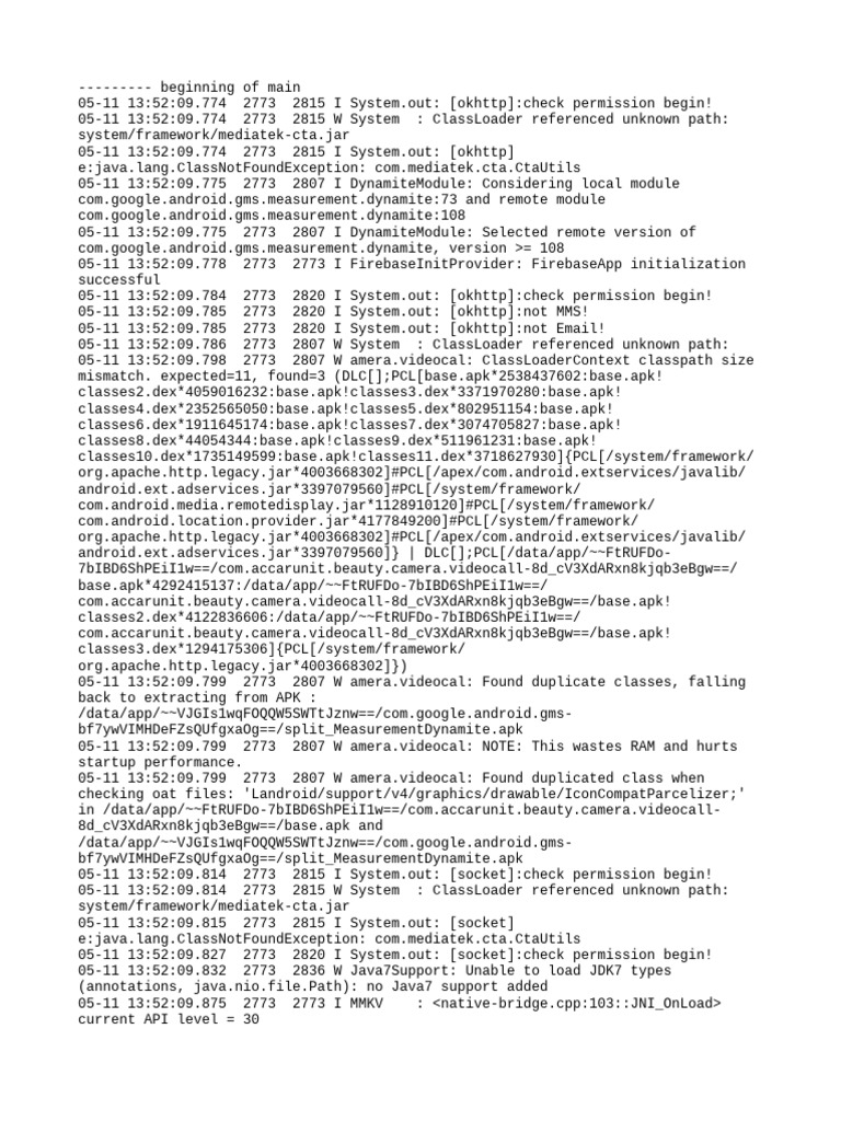 Com - Accarunit.beauty - Camera.videocall Logcat | PDF | Java (Programming Language) | Software ...