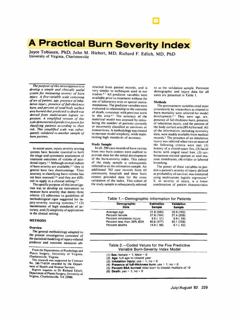 3A Practical Burn Severity Index | PDF | Sampling (Statistics ...