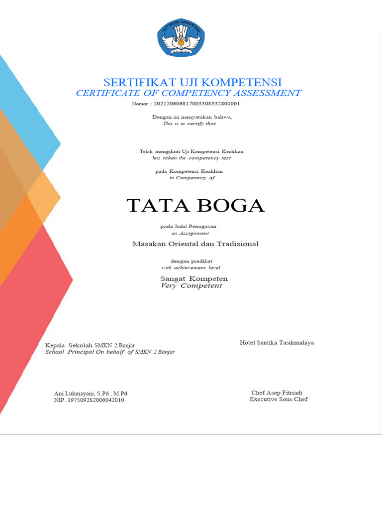 Sertifikat Uji Kompetensi | PDF