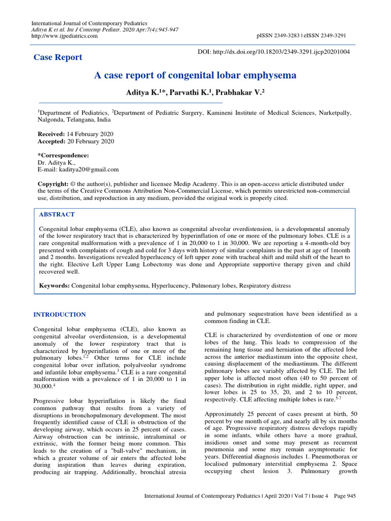 Case Report Emphysema 3 | PDF | Lung | Diseases And Disorders