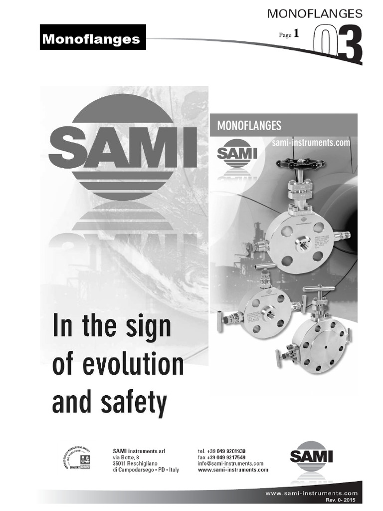 03 Monoflanges Rev.0 2015 | PDF | Valve | Mechanical Engineering