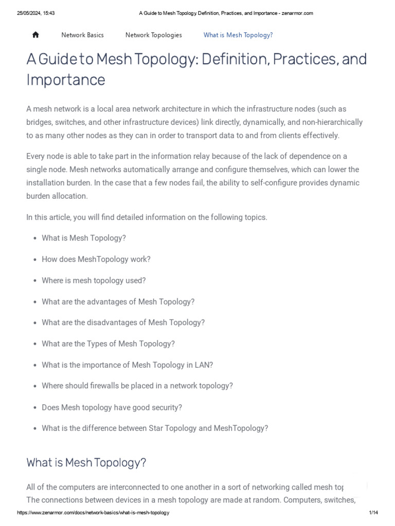 A Guide To Mesh Topology. Definition, Practices, and Importance | PDF ...