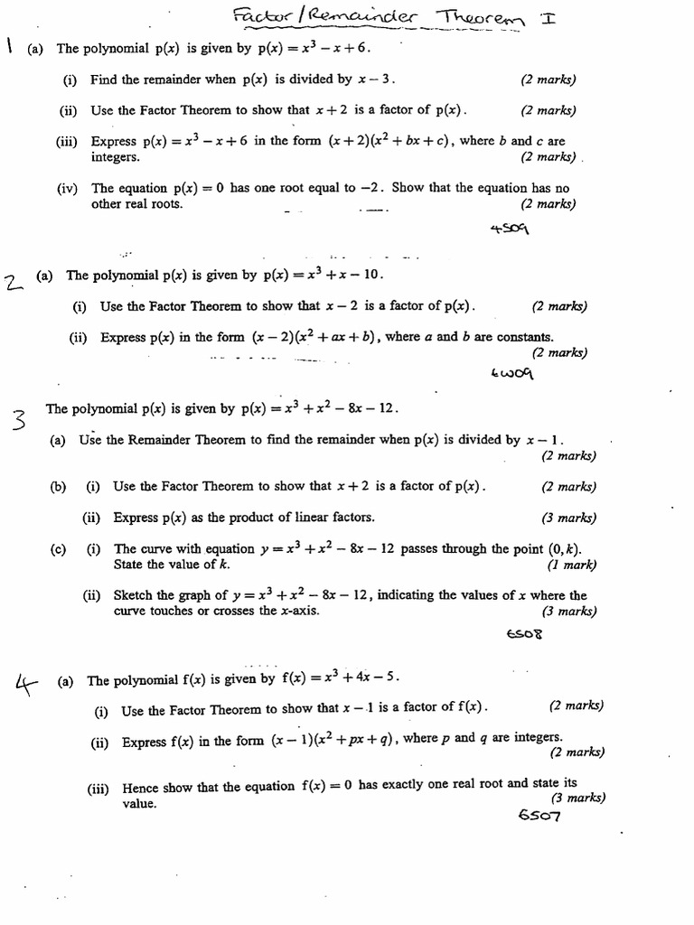 Factor Remainder THM Integration | PDF