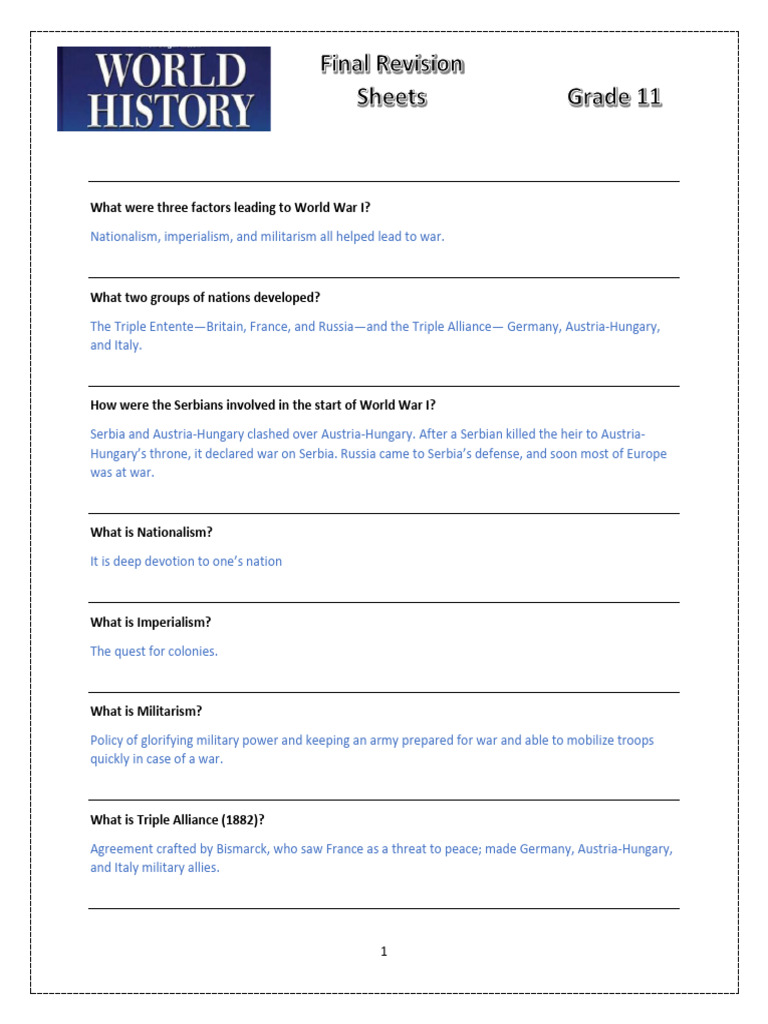 G11 Final Rev | PDF | Allies Of World War I | World War I