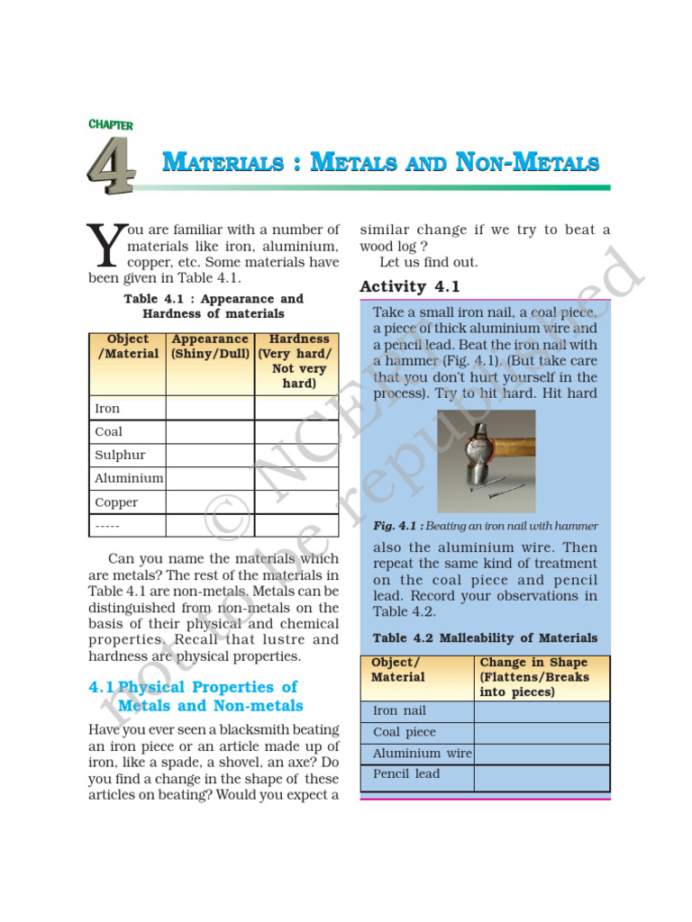 Class 8 Science Books Chapter 4 | PDF | Oxide | Metals