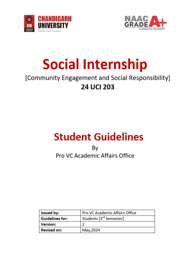 Students Guideline - Social Internship - V1 - 17th May 2024 | PDF | Non ...