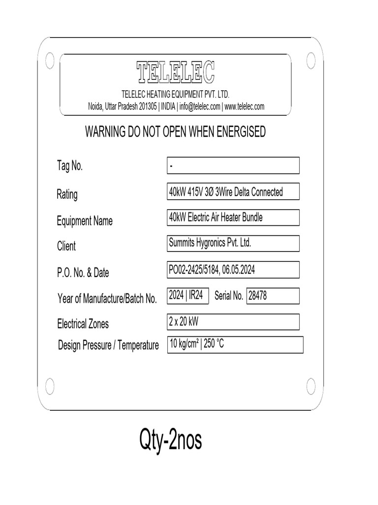 40 KW Heater Bundle R1-Model | PDF
