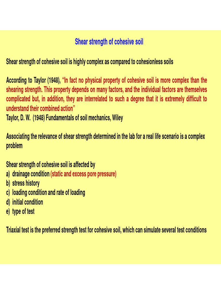 2.3a Shear Strength Cohesive Soil | PDF | Strength Of Materials | Porosity