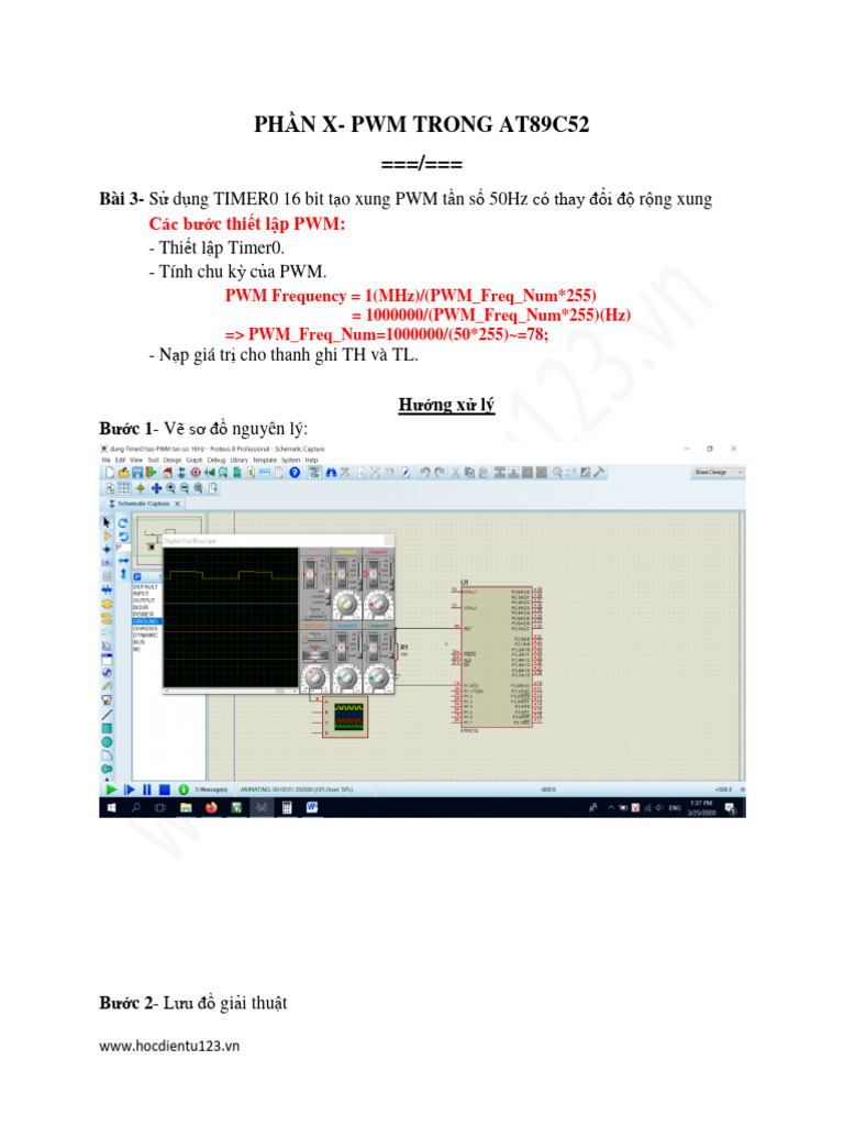 Bài 3-T o Xung PWM 50Hz Dùng TIMER0 Thay Đ I Đ R NG Xung | PDF