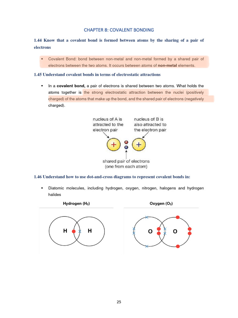 Chapter 8. Covalent Bonding | PDF | Chemical Bond | Covalent Bond
