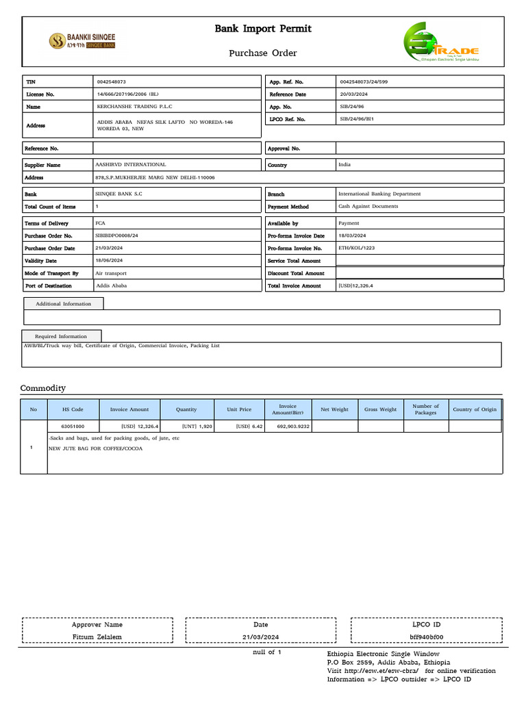Purchase Order Approved Permit | PDF | Invoice