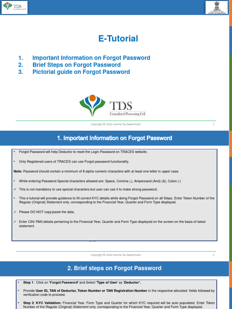 E-Tutorial -Deductor Forgot Password | PDF | Password | Computer Security