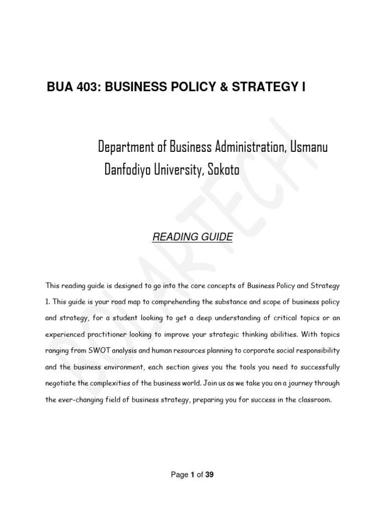Bua 403 (BPS) Reading Guide | PDF | Corporate Social Responsibility ...