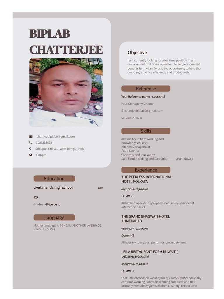 Biplab Chatterjee | PDF | Restaurants | Kitchen