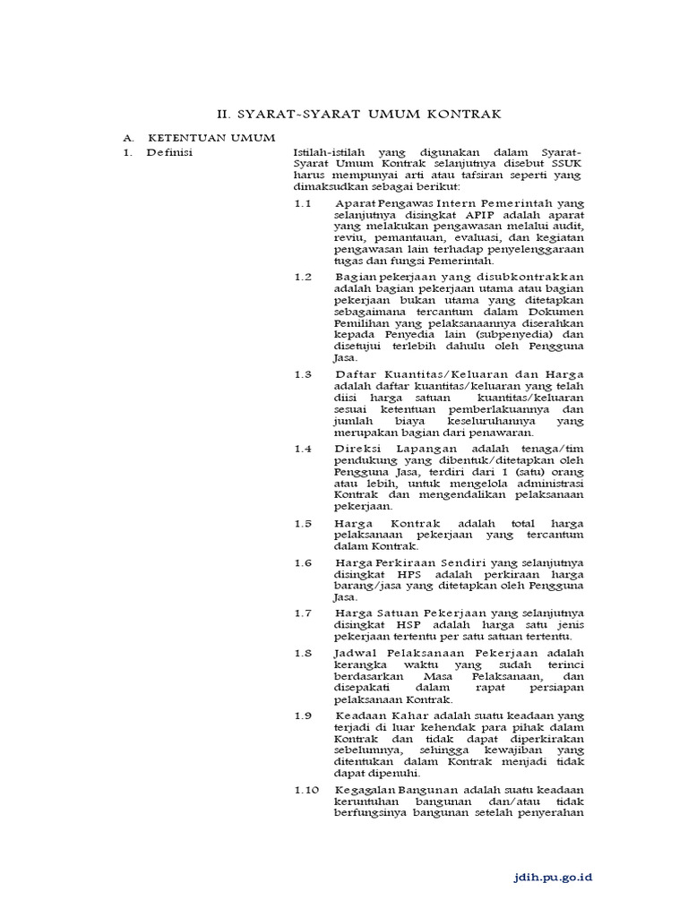 Syarat Syarat Umum Kontrak | PDF | Pengelolaan Keuangan & Uang