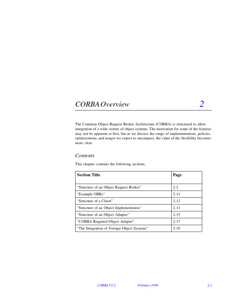 2oview Pdf Common Object Request Broker Architecture Object Computer Science