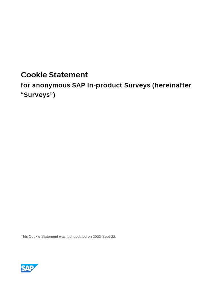 Sap PX Cookie Statement | PDF | Http Cookie | Cloud Computing