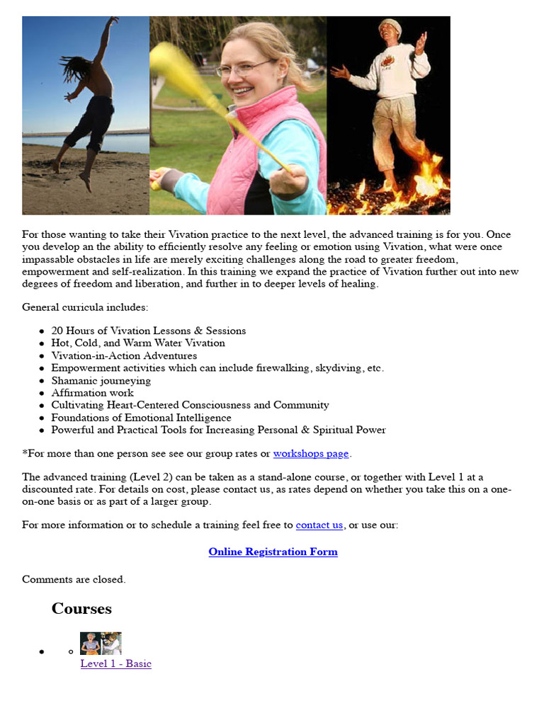 Advanced Vivation Training Course | PDF