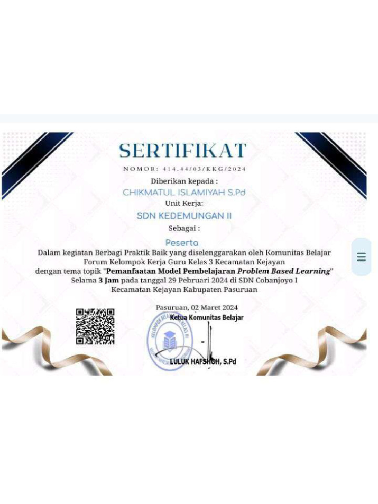 Sertifikat Kombel | PDF