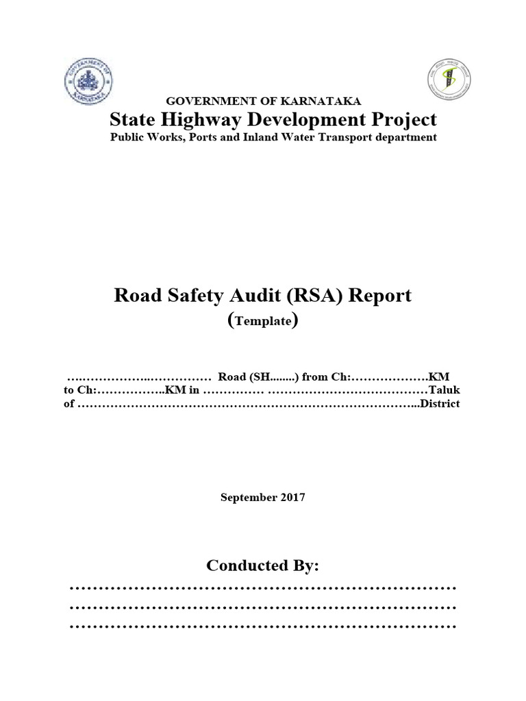 3_0_RoadSafetyAuditReport-Template.docx | PDF | Road | Road Traffic Safety