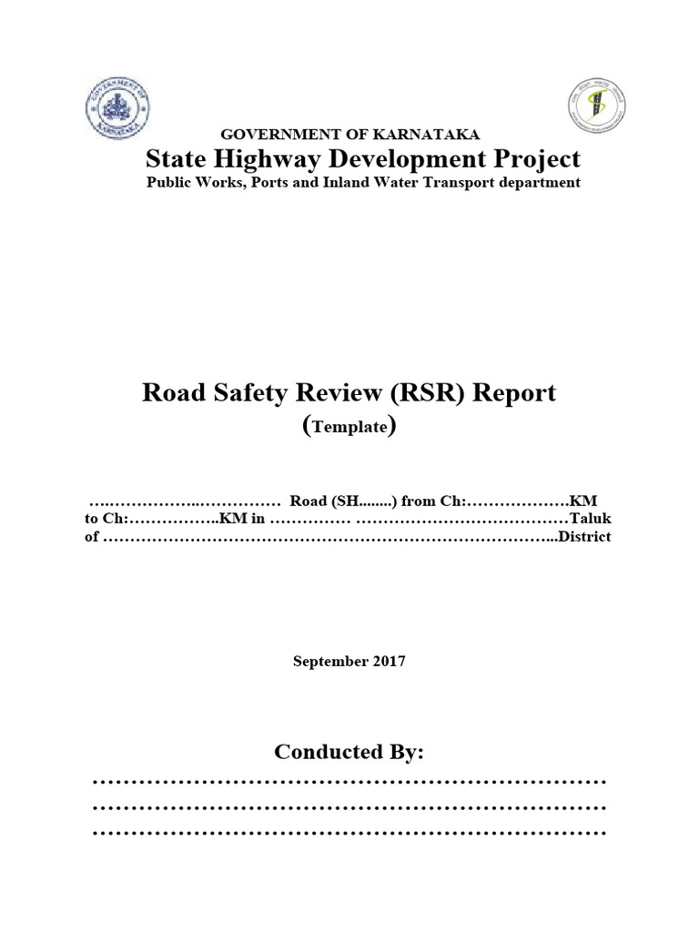 4 0 RoadSafetyReviewReport-Template | PDF | Road | Road Traffic Safety