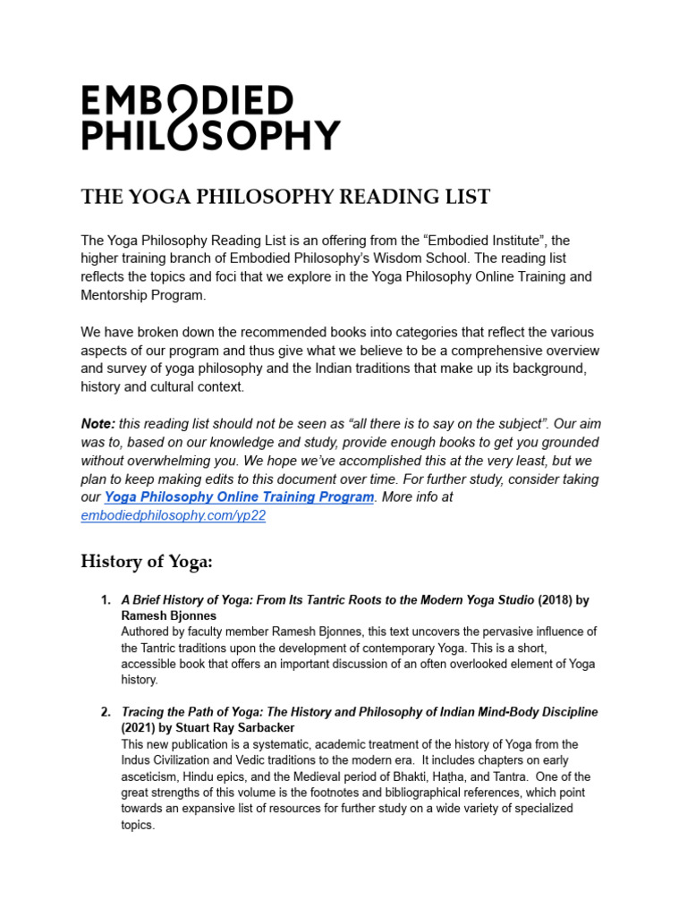 Yoga Philosophy Book Guide | PDF | Vedanta | Yoga