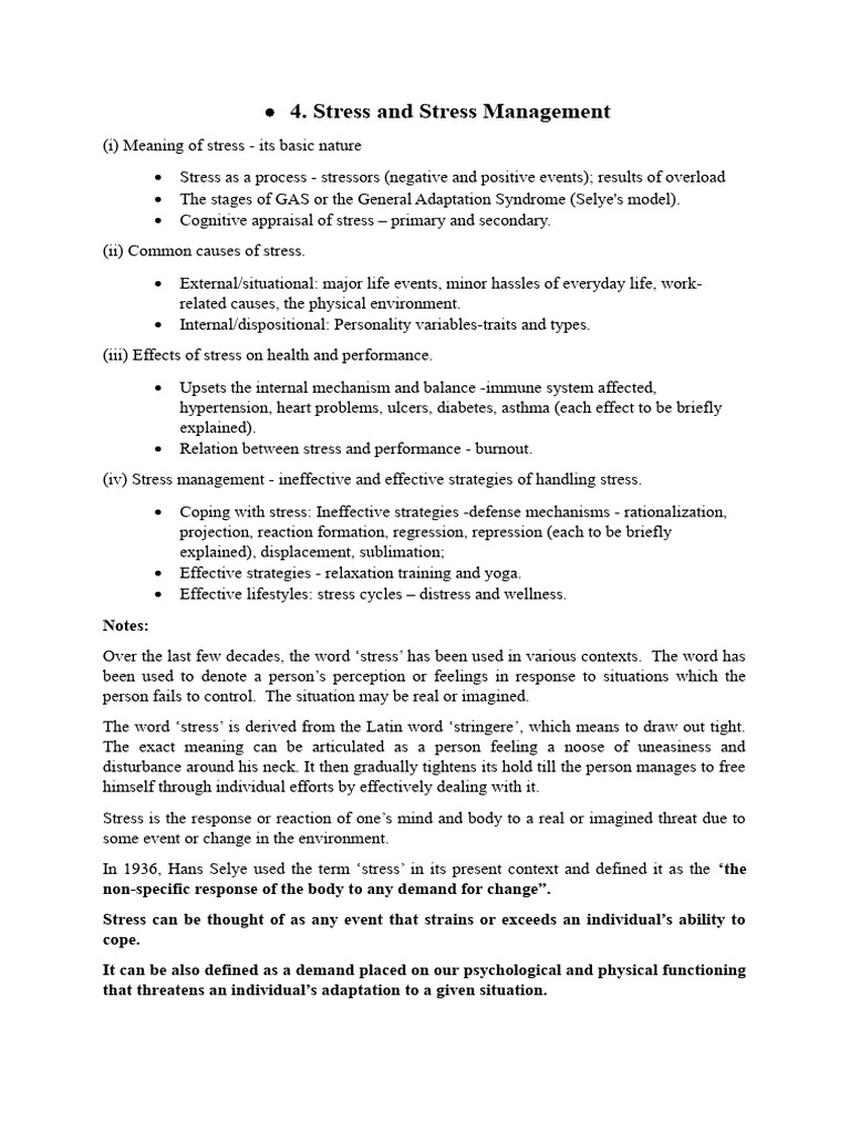 Stress and Stress Management | PDF | Stress (Biology) | Cortisol
