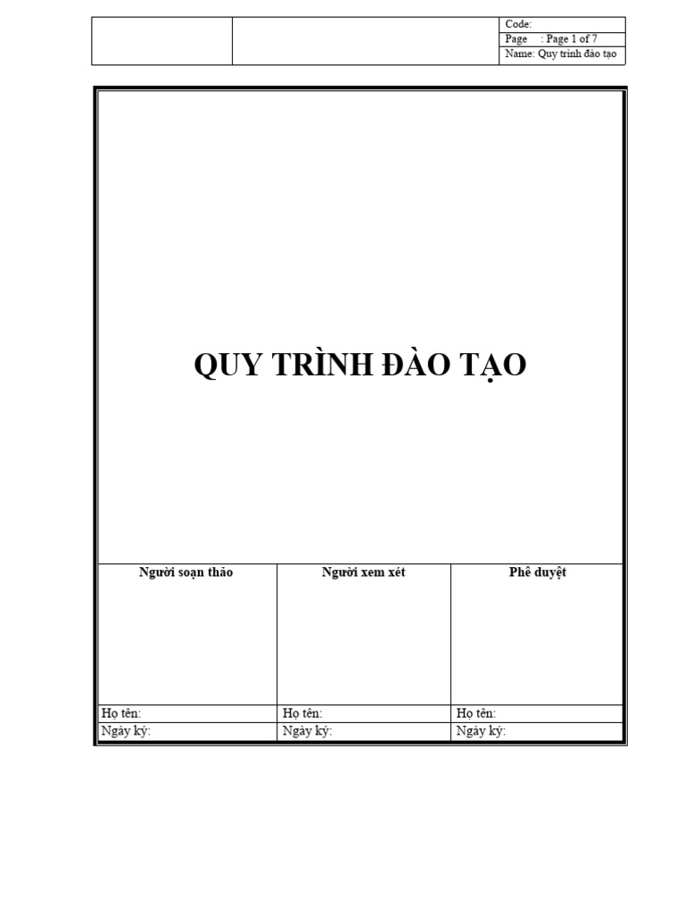 Quy Trinh Dao Tao | PDF