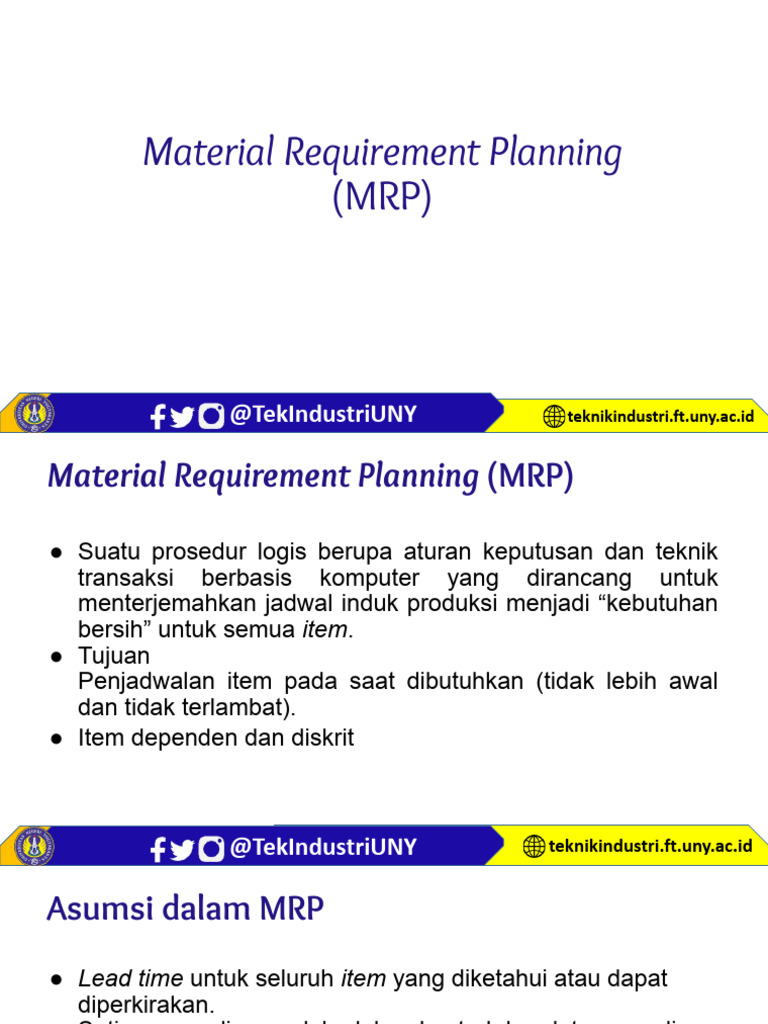 07 Material Requirement Planning | PDF