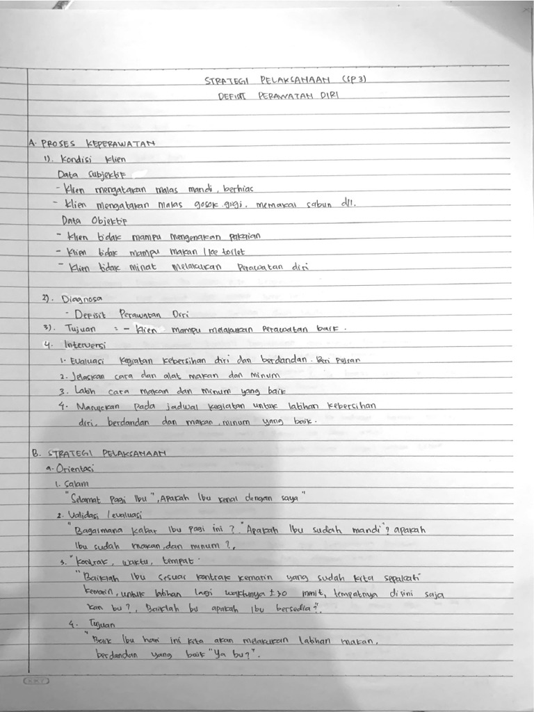 Sp2 Defisit Perawatan Diri | PDF