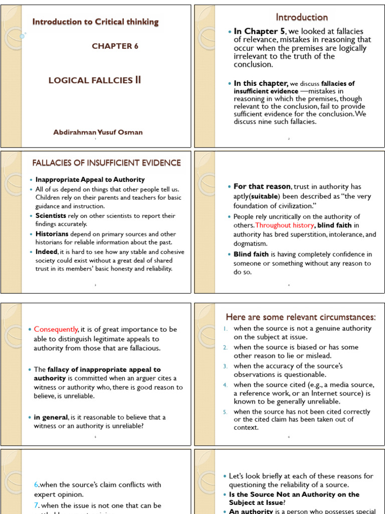 Critical-Thinking Chapter Y6 | PDF | Fallacy | Argument