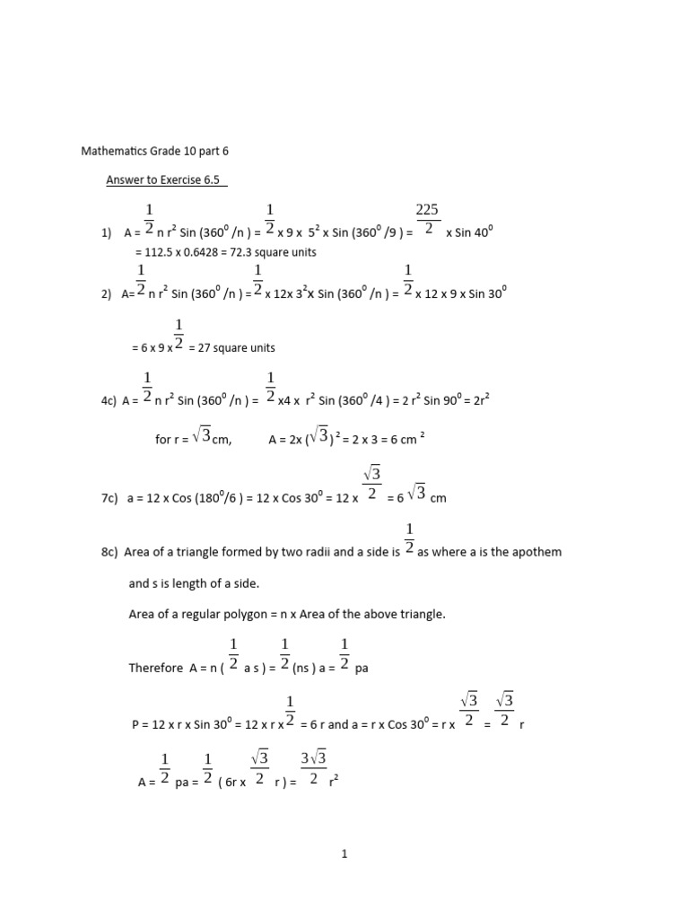 Math GR 10 Lesson 6 | PDF | Area | Euclidean Geometry