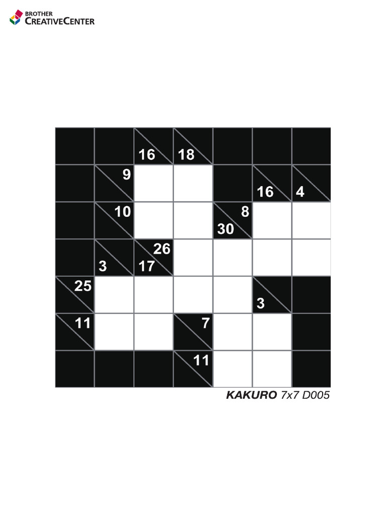 Kakuro 7x7 d005 1 en | PDF
