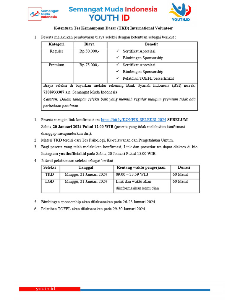 Ketentuan TKD 2024 | PDF