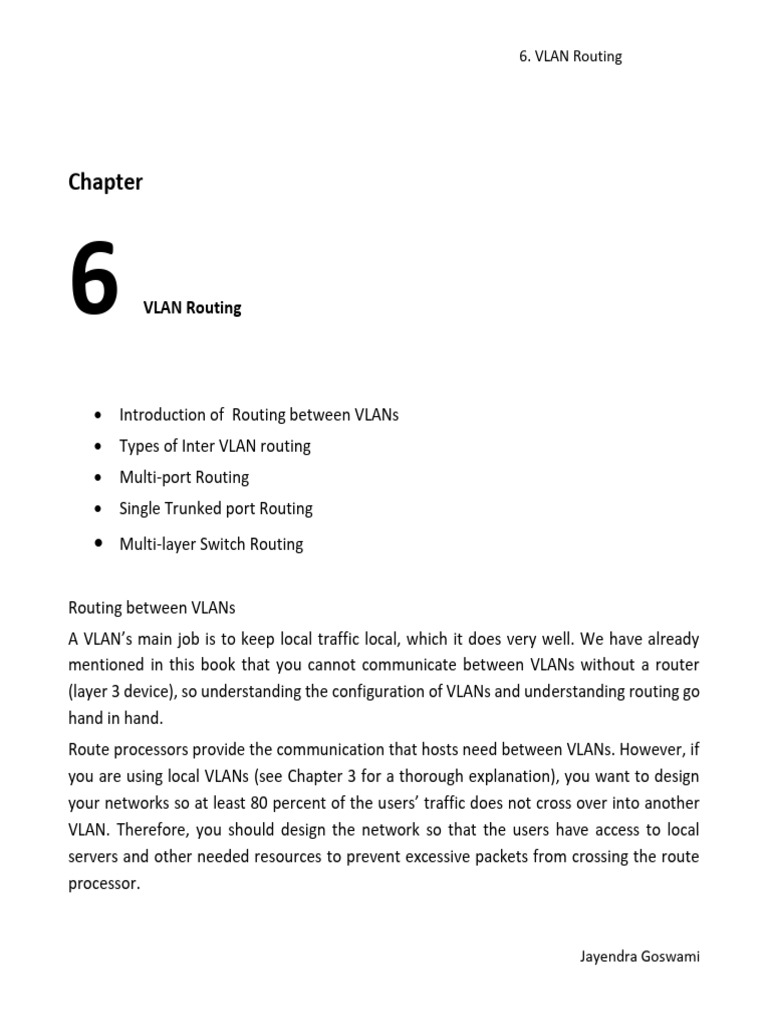 6. VLANs Routing | PDF | Network Switch | Router (Computing)