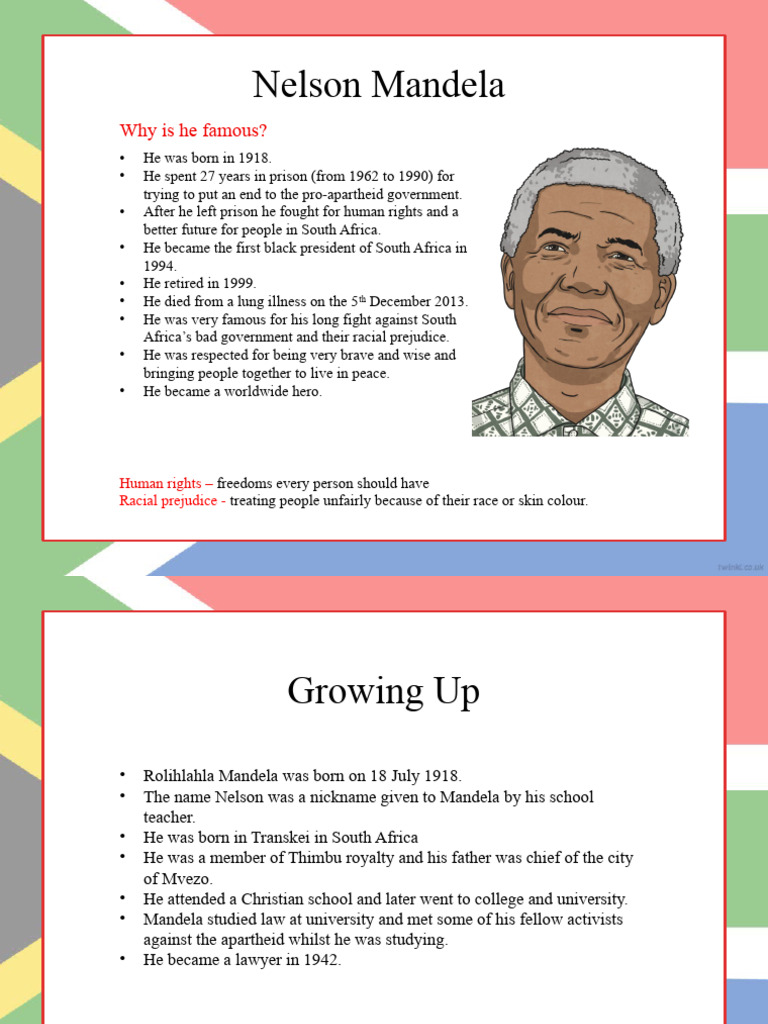 Year 2 Nelson Mandela Powerpoint | PDF | Nelson Mandela | African ...