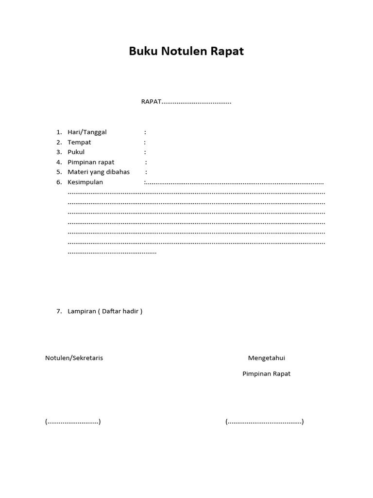 Buku Notulen Rapat | PDF