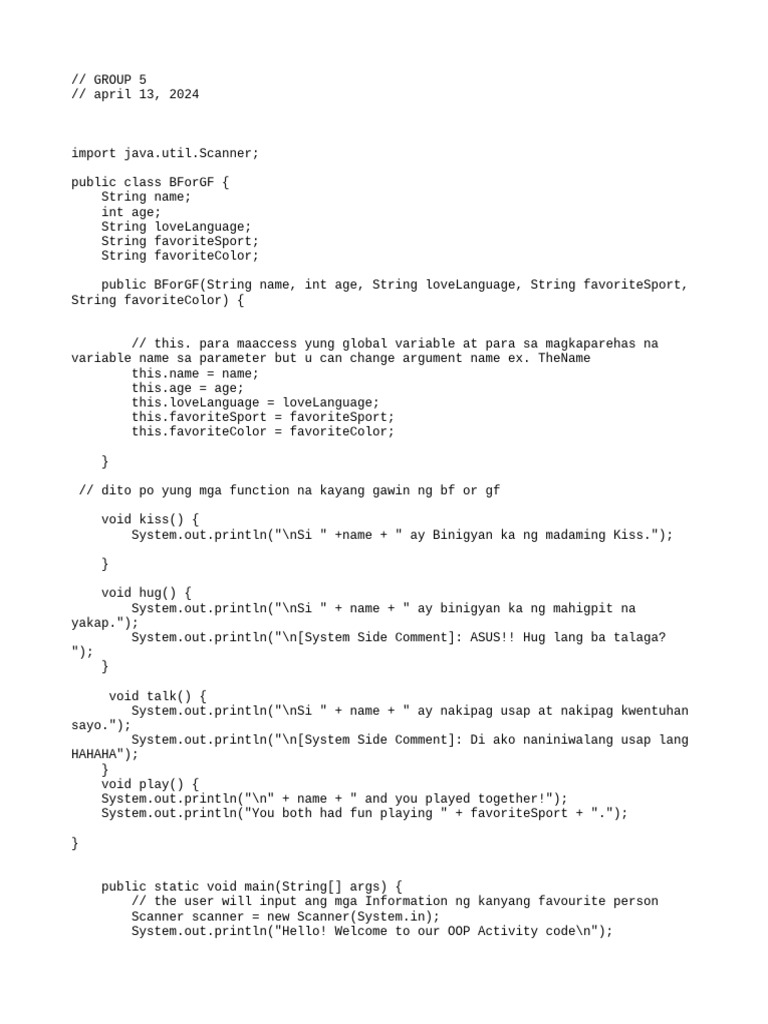 Group 5 Oop | Download Free PDF | Object Oriented Programming | Computer Science