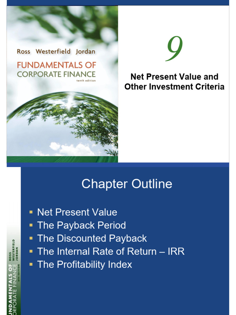 Chapter 8 (P1) - Net Present Value and Other Investment Criteria (S202) | PDF | Net Present ...