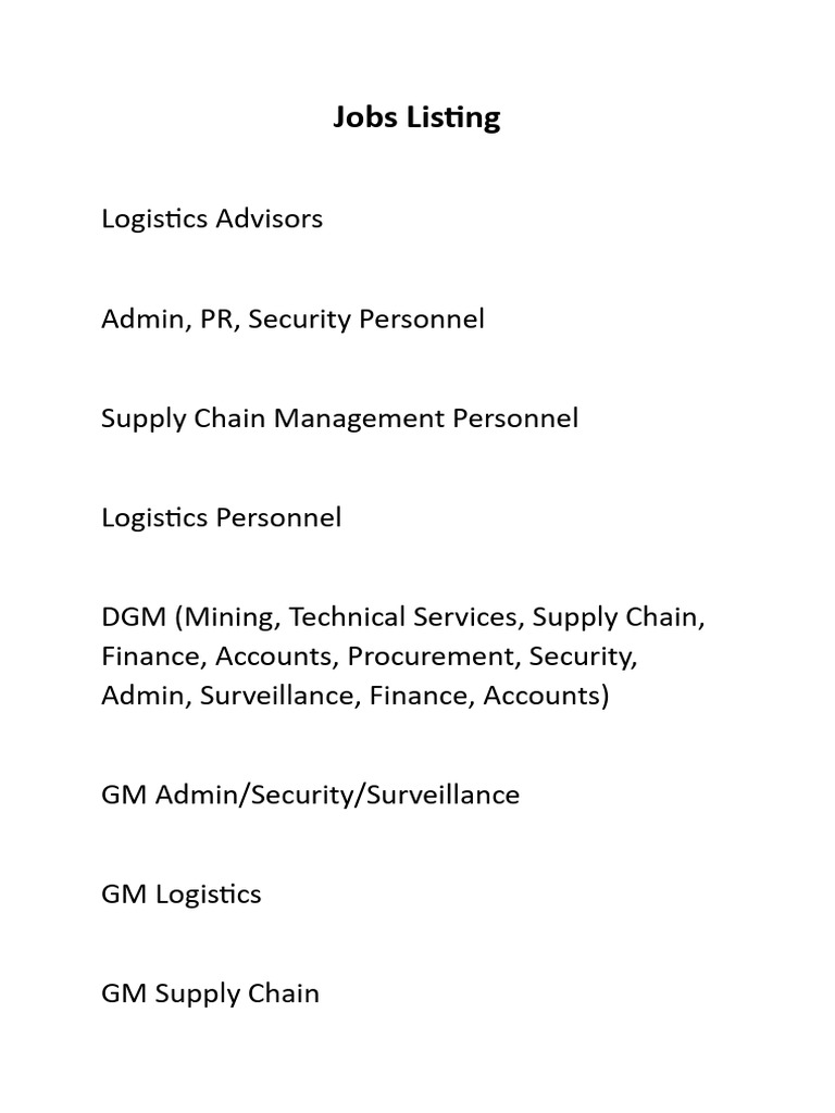 Jobs Listing Energy Sector Brightspyre Due Date 31st Jan 2024 | PDF | Supply Chain | Logistics