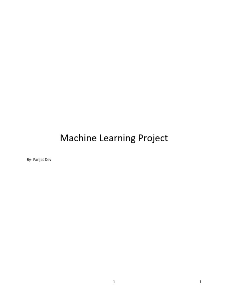 Machine Learning Project - Parijat | PDF | Regression Analysis ...