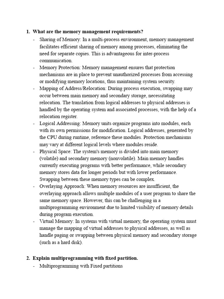 OS Unit 6 | PDF | Computer Data Storage | Process (Computing)