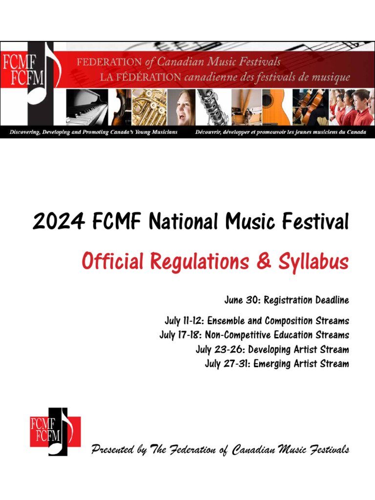 2024 FCMF National Music Festival Syllabus Final Nov 2 2023 | PDF | Musical Compositions ...